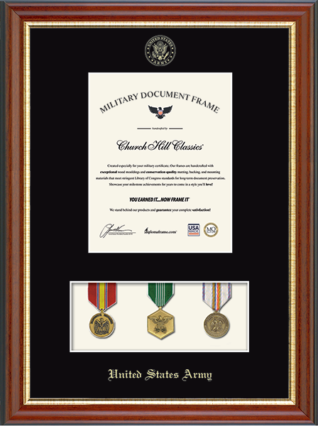 Army Vertical 8"x10" Medal Display Certificate Frame in Newport - Black ...