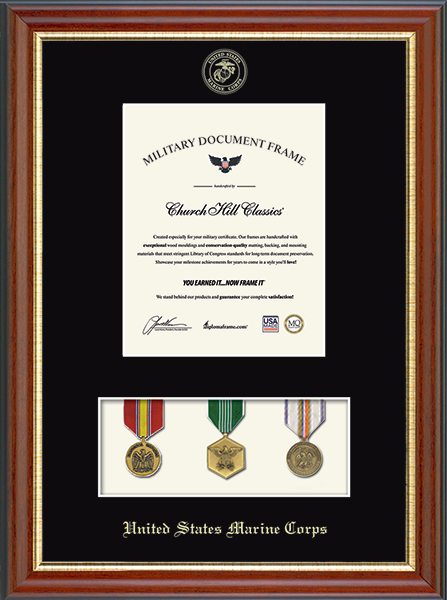 USMC Vertical 8x10- Medal Display Marine Corps Certificate Frame ...