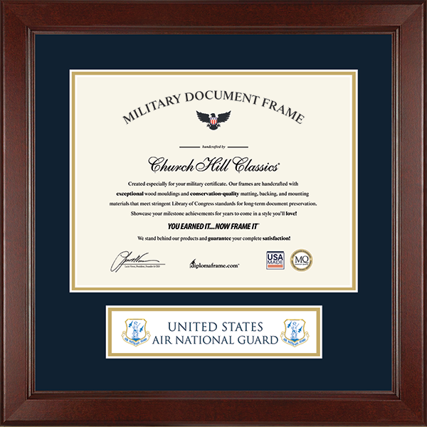 ANG 8x10- Air National Guard Certificate Edition Banner Frame - Navy ...