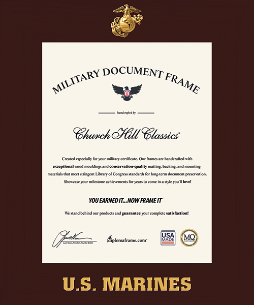 USMC Vertical 8"x10" - Spectrum Wall Certificate Frame