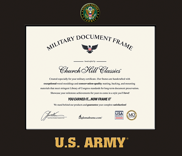 Army Horizontal 8"x10" - Spectrum Wall Certificate Frame