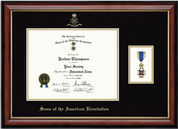 SAR Certificate & Medal Frame - Black and Gold Matting