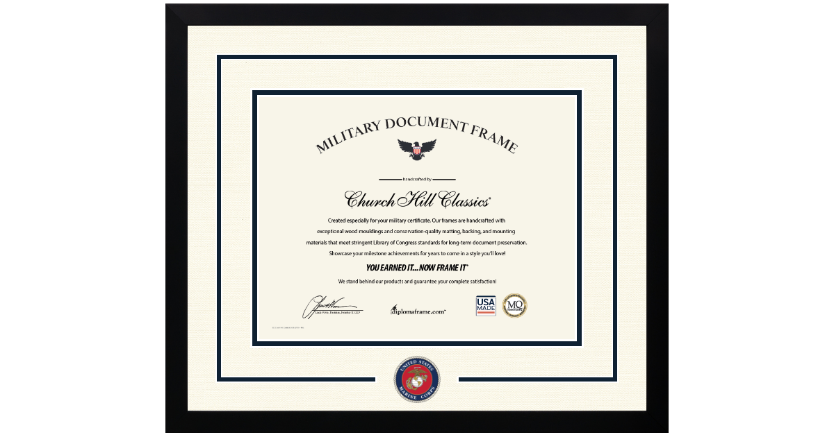 USMC Dimensions Spirit in Gotham - Textured Ivory and Navy Matting