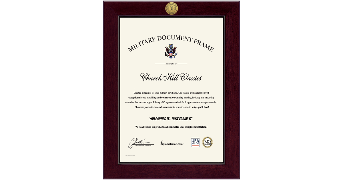 USAF Vertical 10"x14" - Century Gold Engraved Certificate Frame