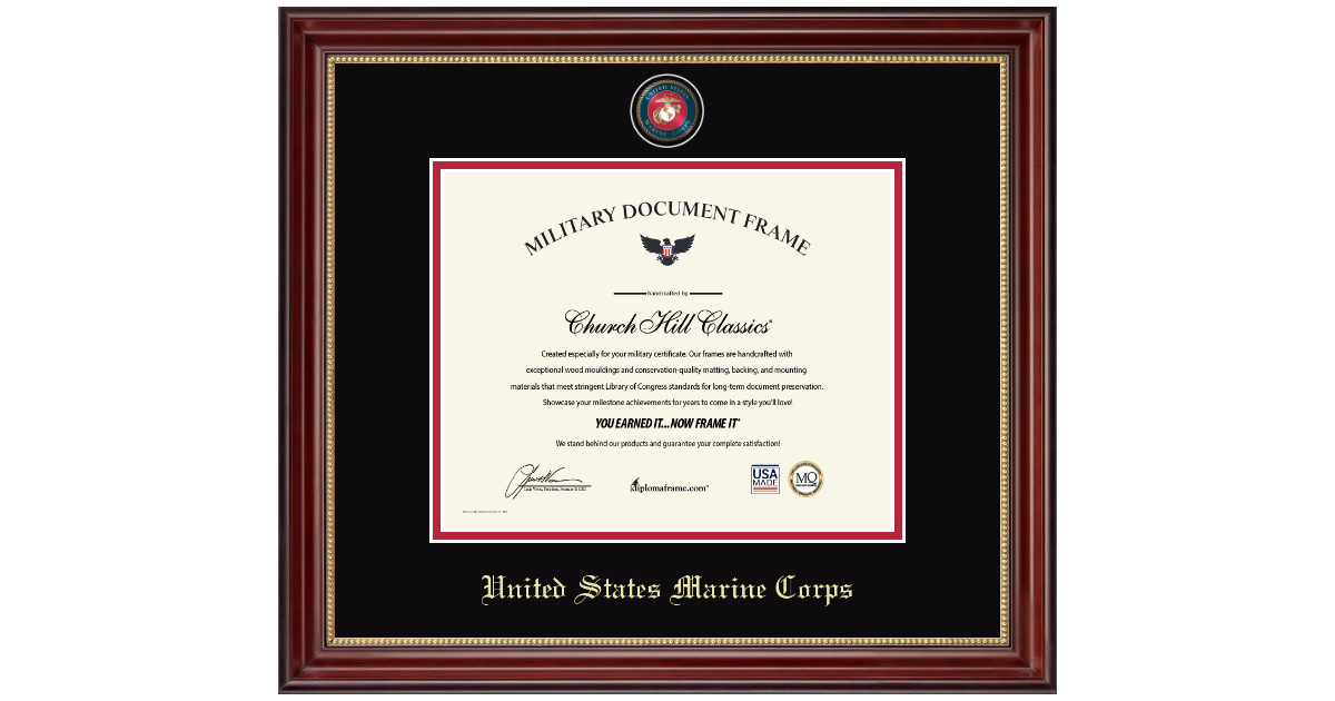 USMC 8"x10" Horizontal - Masterpiece Medallion Certificate Frame ...