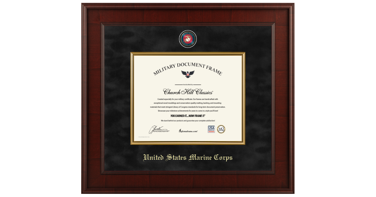 USMC 8"x10" Horizontal - Presidential Masterpiece Certificate Frame ...