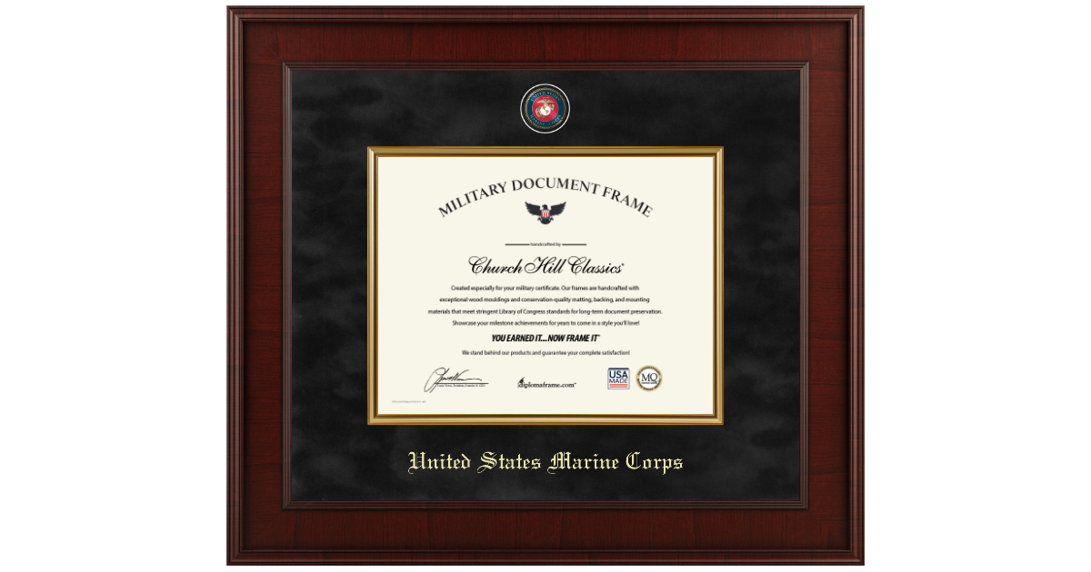 Gifts For USMC Marines | Marine Corps Certificate Frames