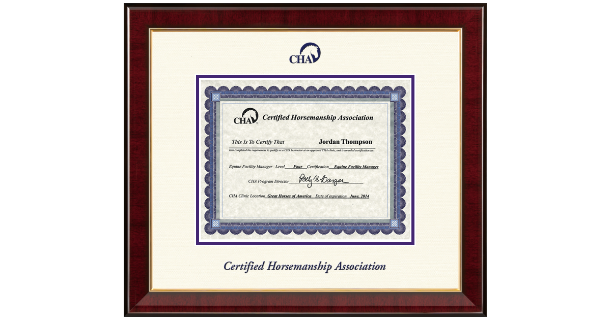 CHA Dimensions Certificate Frame - Textured Ivory and Deep Purple Matting
