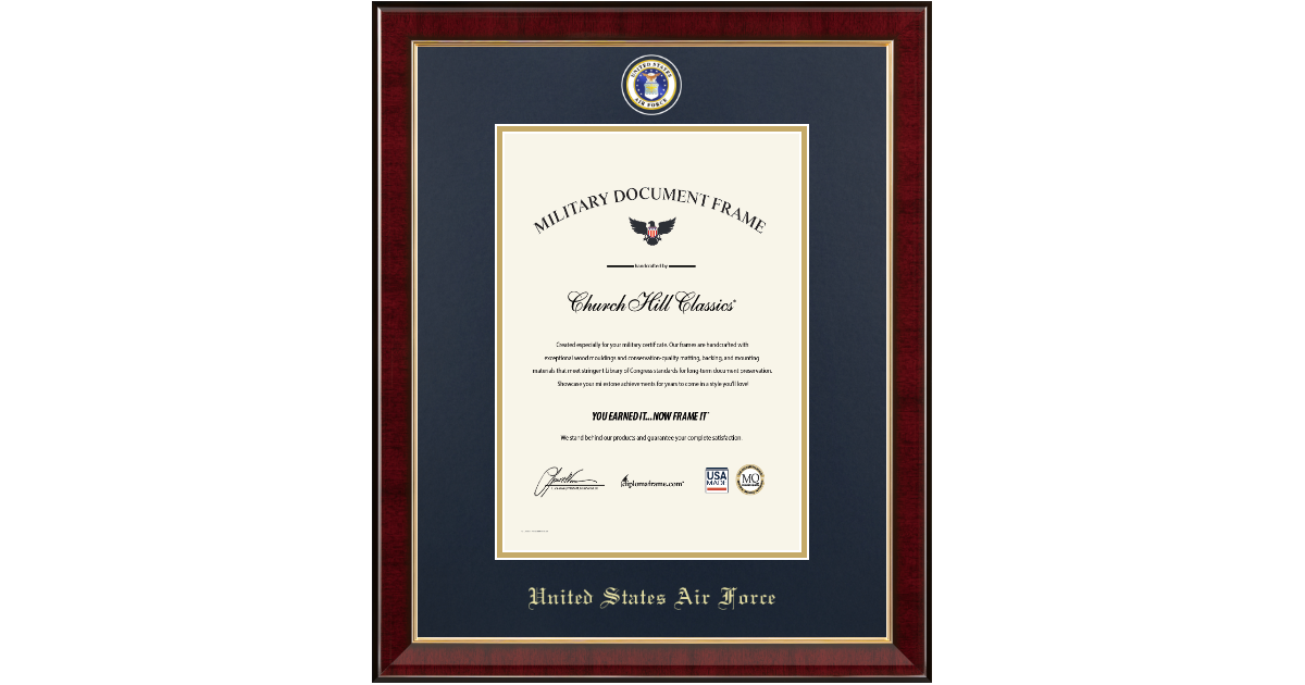 USAF 10"x14" Vertical- Masterpiece Medallion Certificate Frame - Navy ...