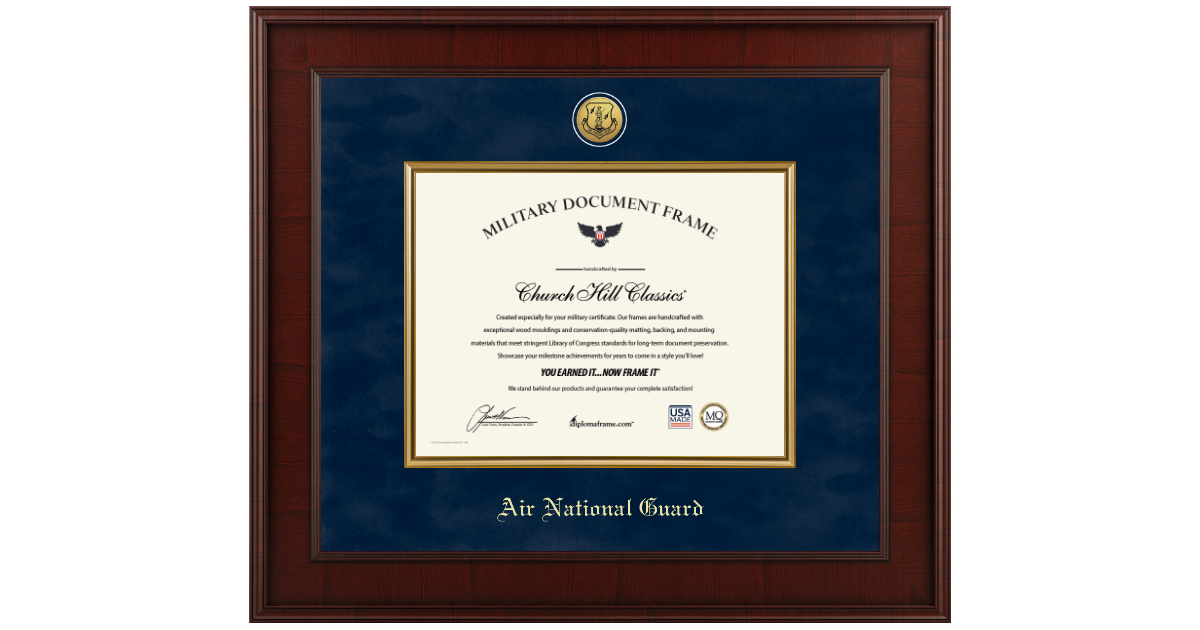 Air National Guard Certificate Frames and Gifts | militaryframes.com