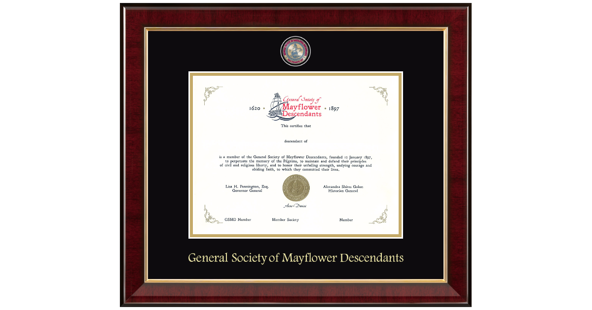 The Mayflower Society Masterpiece Medallion Certificate Frame - Black ...