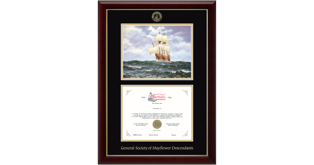 The Mayflower Society Prosperous Wind Certificate Frame - Black and ...