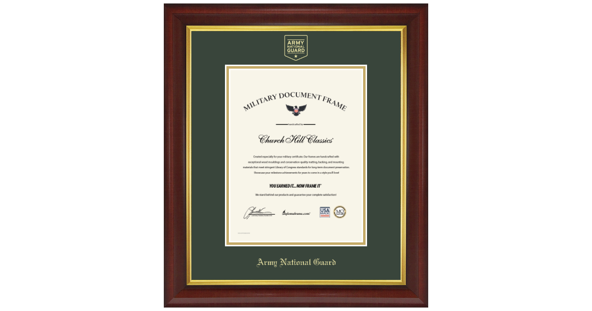 Army National Guard Army National Guard Gold Embossed Certificate Frame ...