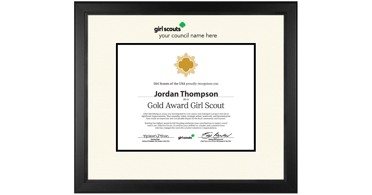 Girl Scouts of The USA Certificate Frames | customframes.com