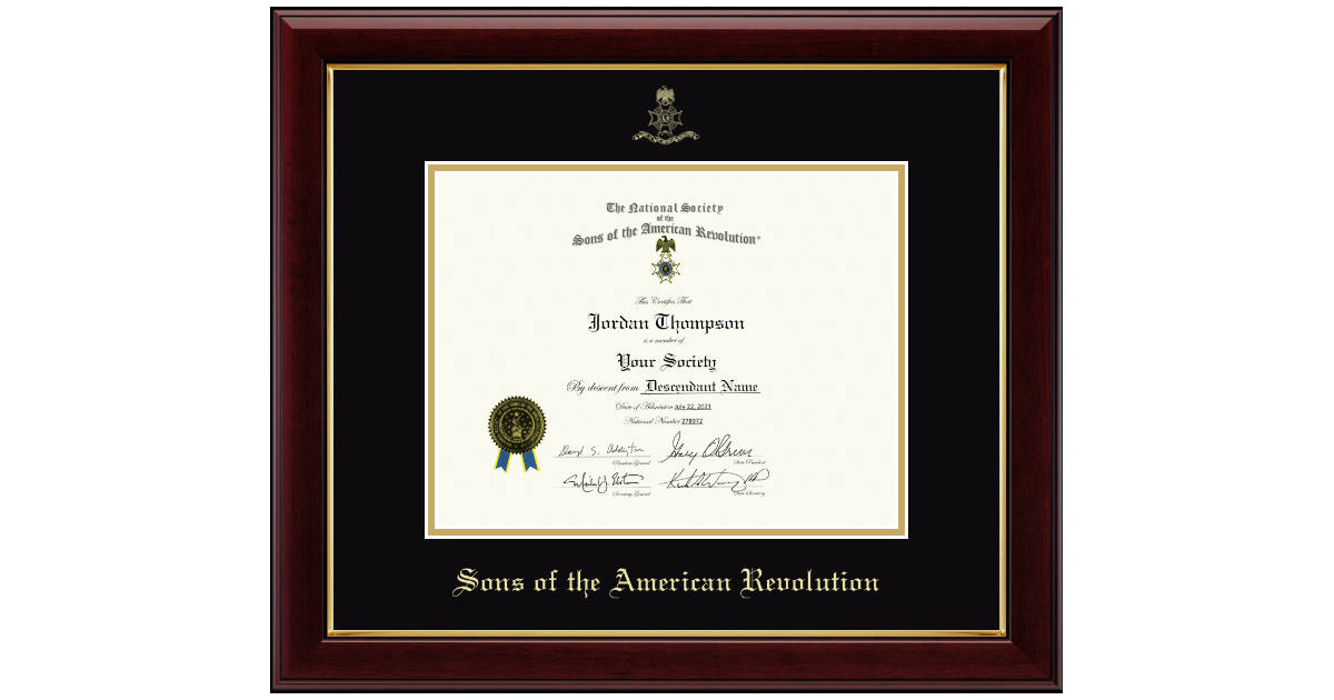 SAR Gold Embossed Certificate Frame - Gallery Moulding