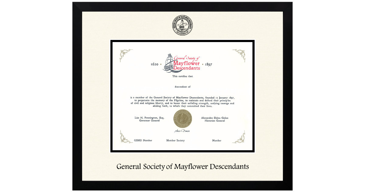 Icon Certificate Frame in Gotham - Item #453687 from The Mayflower Society