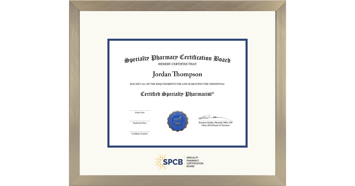 NASP Dimensions Certificate Frame - Off White and Royal Blue Matting