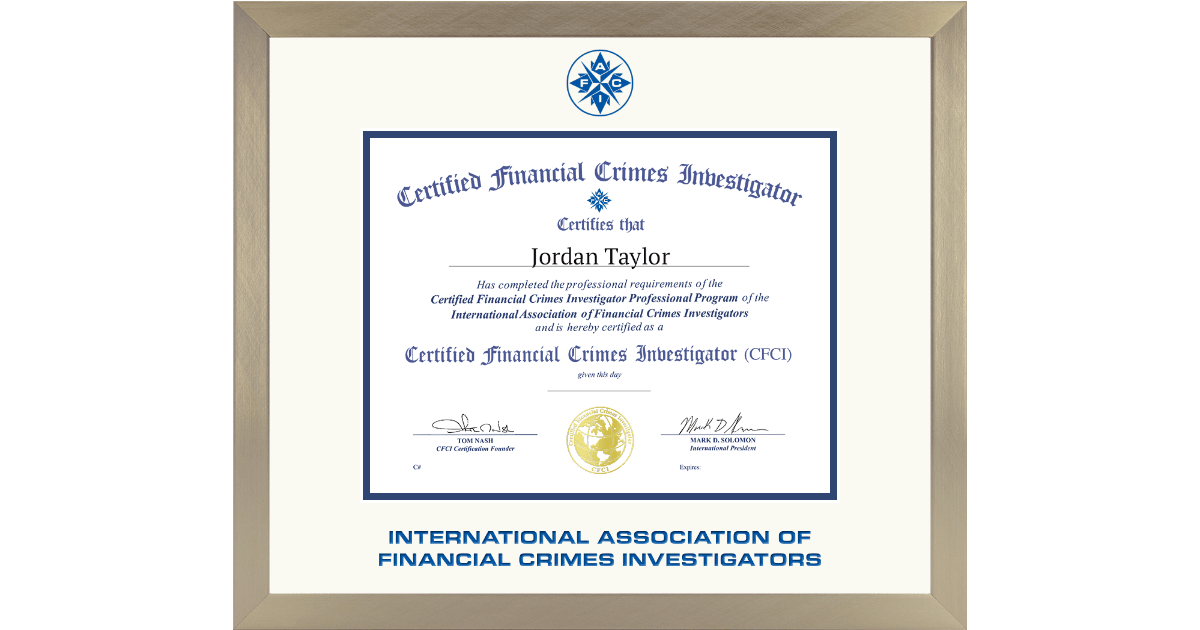 IAFCI - Certificate Frames - Church Hill Classics